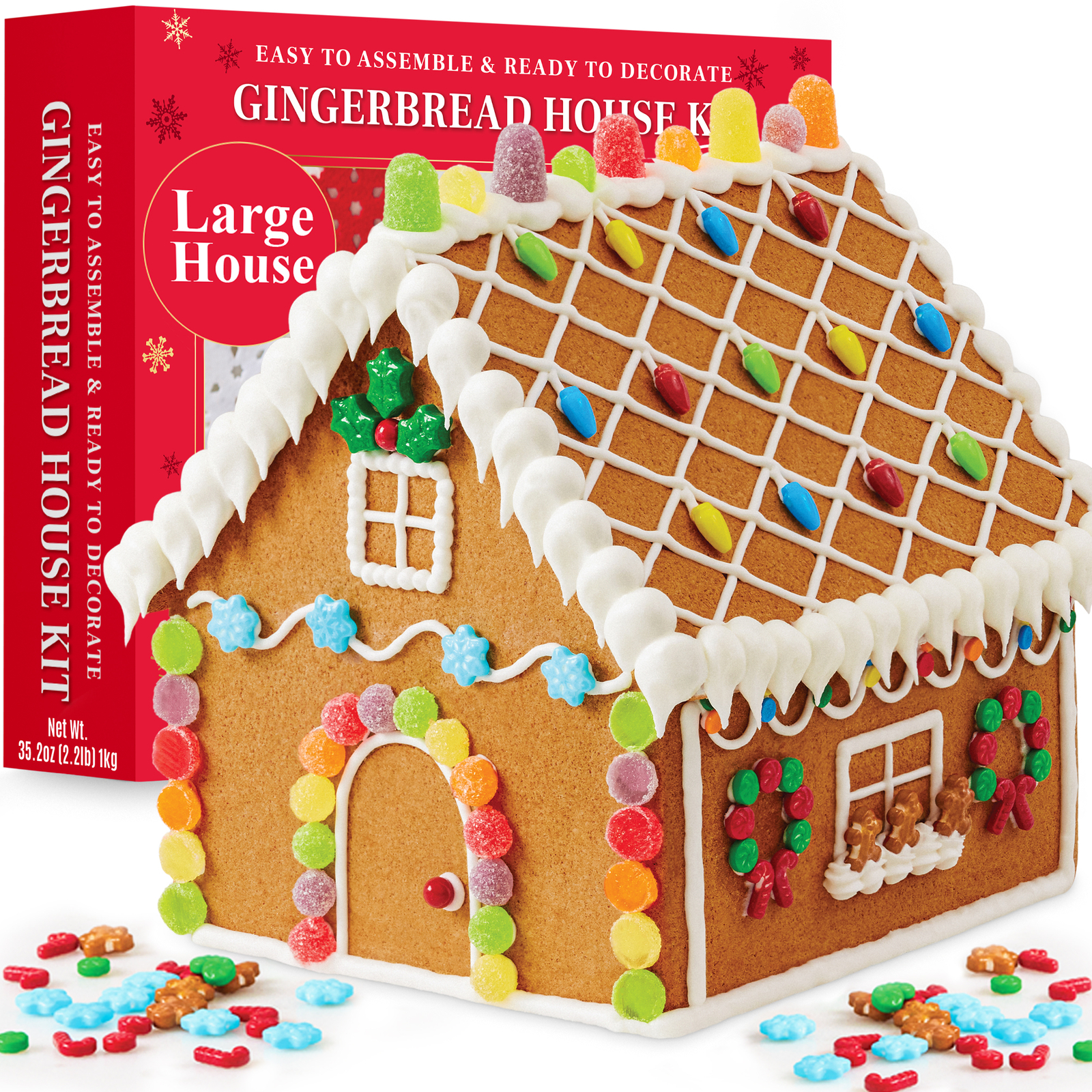 Taboom Large Gingerbread House Kit - Holiday Cookie House Decorating ...