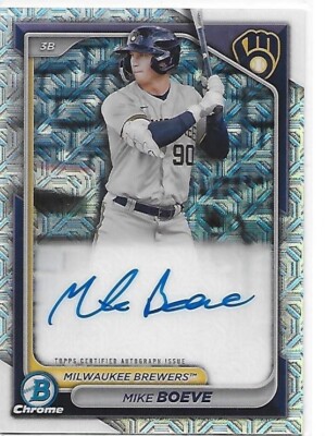 2024 Bowman Chrome Baseball Mega Box Autographs Mike Boeve Brewers | eBay