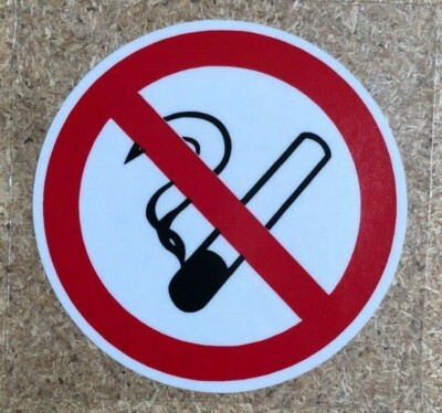 No Smoking Window Sticker Reverse Printed - Prohibition Safety Signs ...