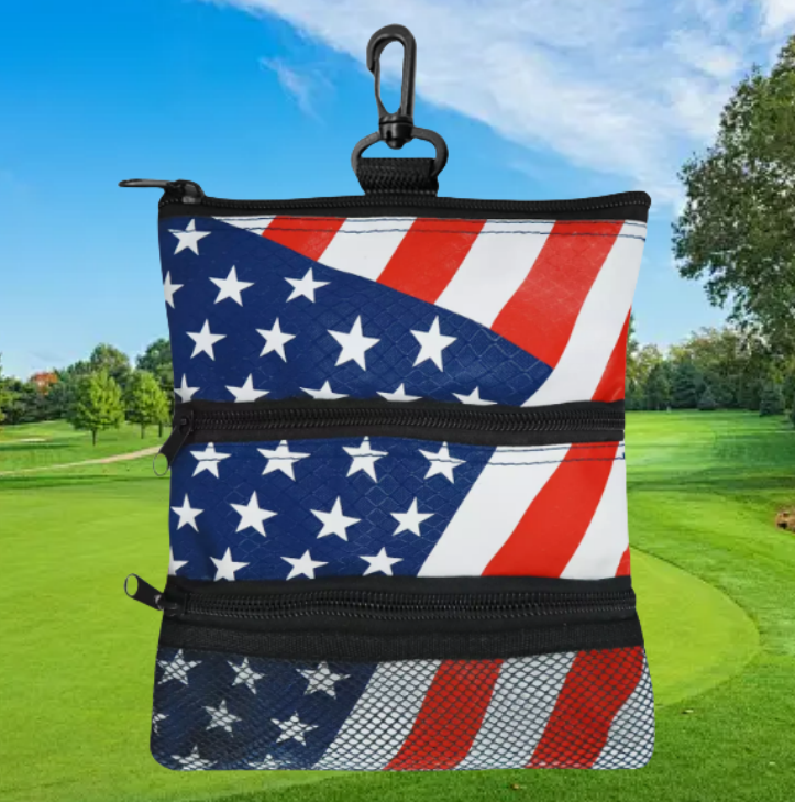 Golf Bag Accessories Valuables Pouch Bag Multi Pocket Zipper Hook Tee ...