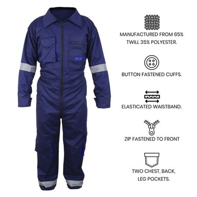 Men Navy Blue Work Wear Overalls Coveralls Boiler Suit Warehouse ...