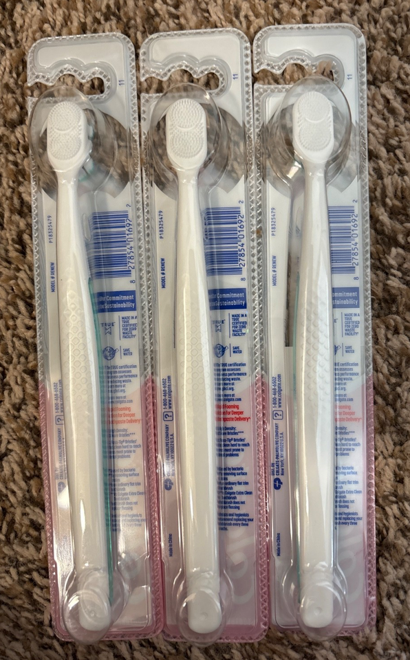 (3) Colgate Total Active Prevention MEDIUM Toothbrush Lot Foaming Clean ...