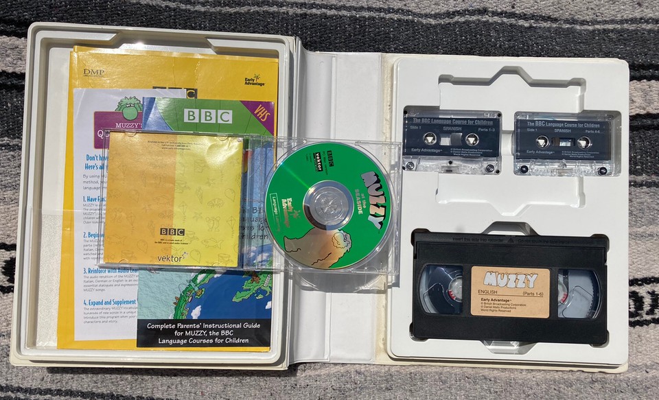 Muzzy~Spanish~BBC Language Course For Children~Early Advantage~VHS, CD ...