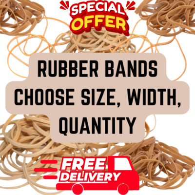 Strong Latex Rubber Bands Elastic Loops Mixed Sizes 20mm 30mm 60mm 70mm ...