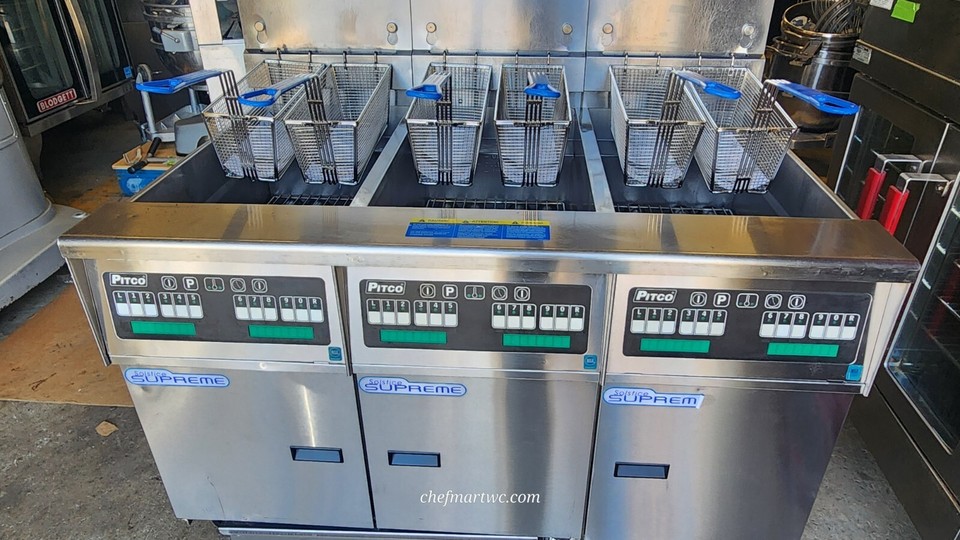PITCO SSH55 BATTERY OF 3 FRYERS AND FILTER SYSTEM -Natural Gas | eBay
