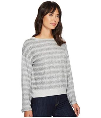 Project Social Women's Crew Neck Sweater Long Tie Cuff Sleeve Ribbed ...
