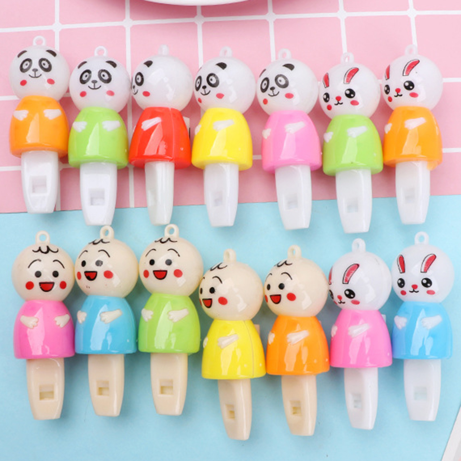 10pcs/set Led Whistle Battery Operated Kids Toy Cartoon Rabbit Panda ...