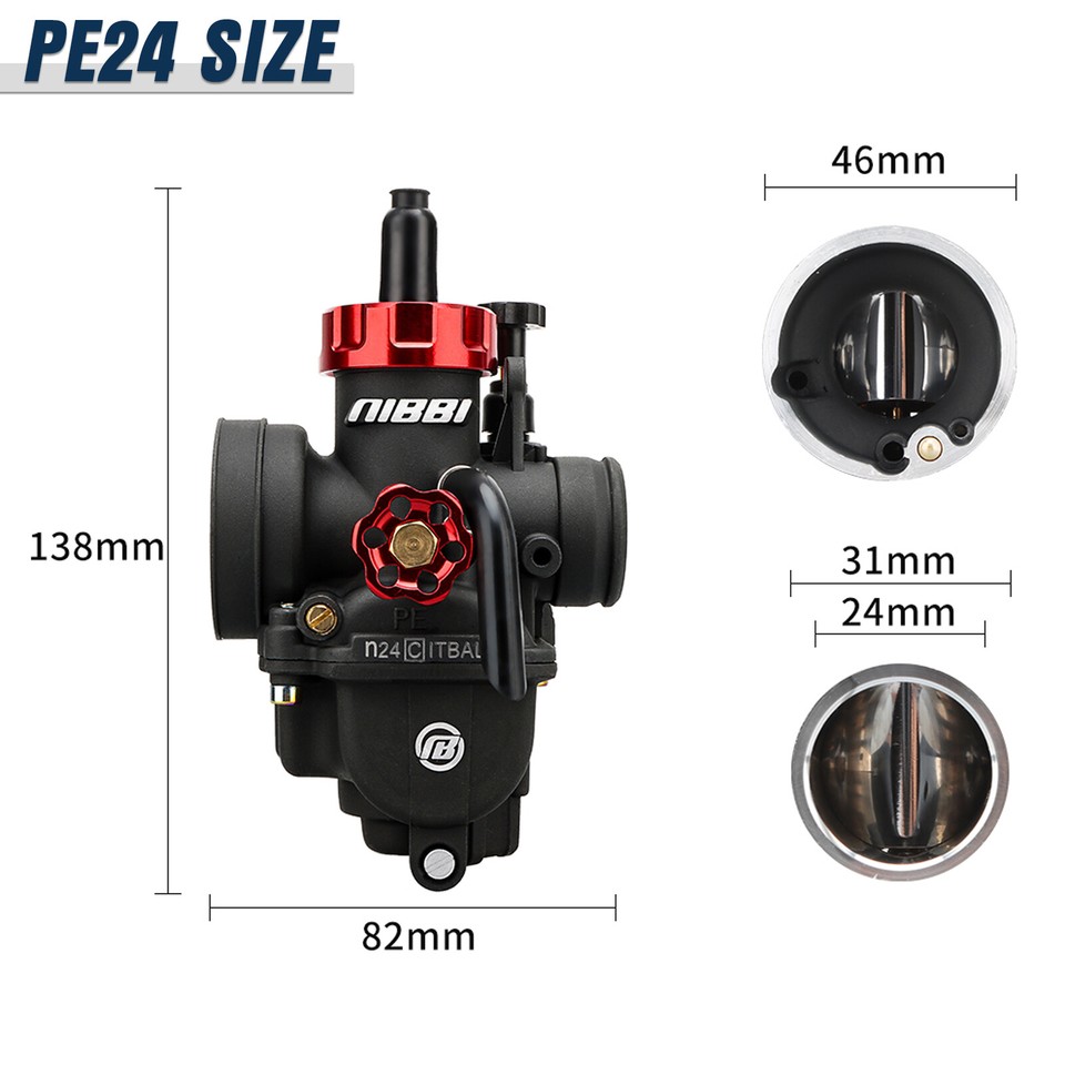 NIBBI PE 24mm Pre-Jetted Racing Carburetor For Yamaha TTR125E TTR125L ...