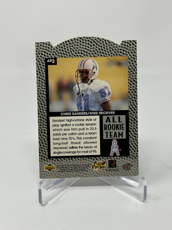 1996 Upper Deck Football Chris Sanders Die-Cut Rookie RC Card #AR2 | eBay
