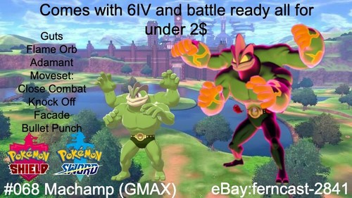 Pokemon Sword And Shield Shiny GMAX Machamp 6IV Battle Ready Fast ...