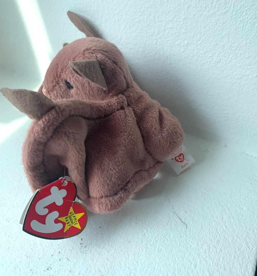 TY Beanie Babies Rare: Batty the Bat: Brown: Unique Feature: Excellent ...