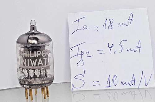 1 x E180F PHILIPS MINIWATT SQ TESTED PENTODE TUBE GOLD 6688 CV3998 6J9P ...