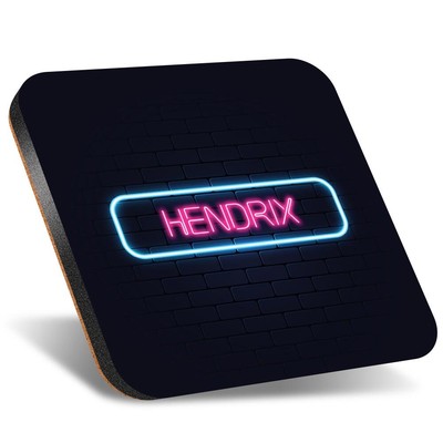 1x Square Coaster 12cm Neon Sign Design Hendrix Name #351984 | eBay UK
