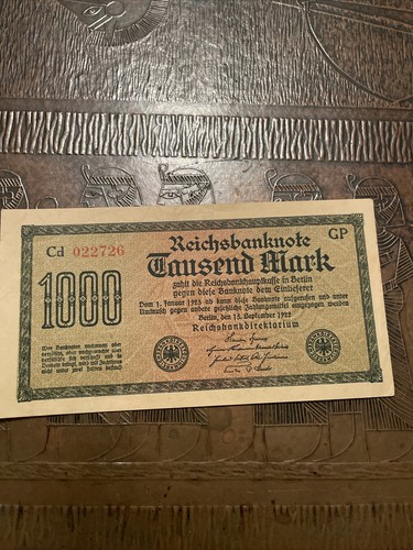 1000 German Mark (15 September 1922 Tausend Mark) | eBay