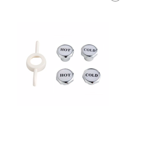 4x 5mm 10mm Chrome Hot Cold Water Tap Buttons Caps Screw Top Kitchen ...