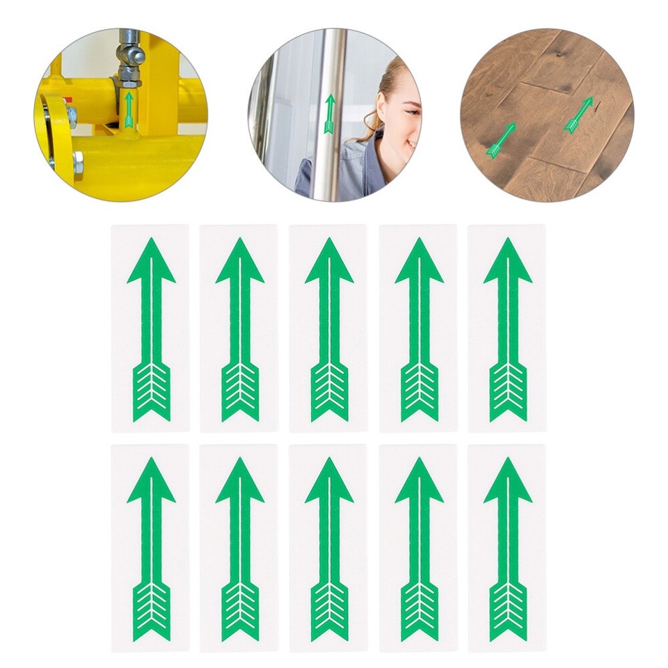10 Pcs Arrow Stickers for Indicating Mark Adhesive Sign Green Signs | eBay