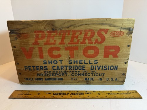 Vintage Peters Victor 18 Gauge Shotgun Shell Wooden Ammo Crate | eBay