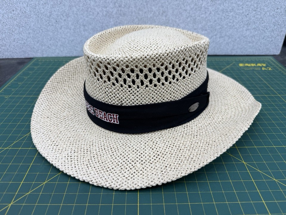 Greg Norman Signature Straw Hat w/ Black Embroidered Pebble Beach Band ...