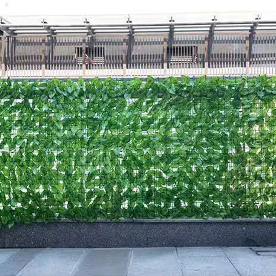 4X Artificial Plant Fence Green Leaf Fence Panels Privacy Fence Screen ...