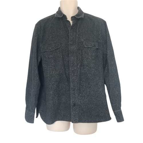 Freedom Foundry Shirt Mens Large Black Pockets Long Sleeve 100% Cotton ...