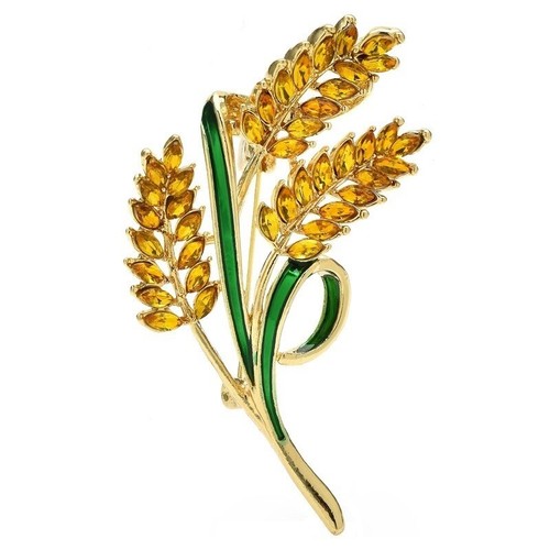 Rhinestone Wheat Brooches Fashion Metal Party Pins Women's Casual ...