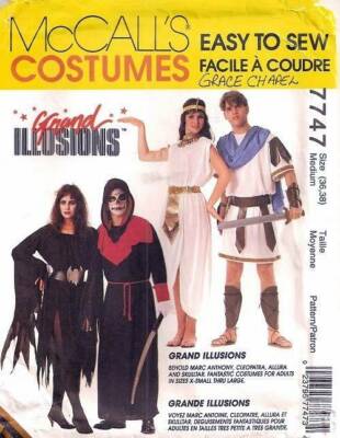 OOP McCalls 7747 Halloween Costume Pattern Cleopatra Anthony Skulltar ...