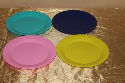 New UNIQUE Tupperware Beautiful Multi Color Round Legacy Dessert plates ...