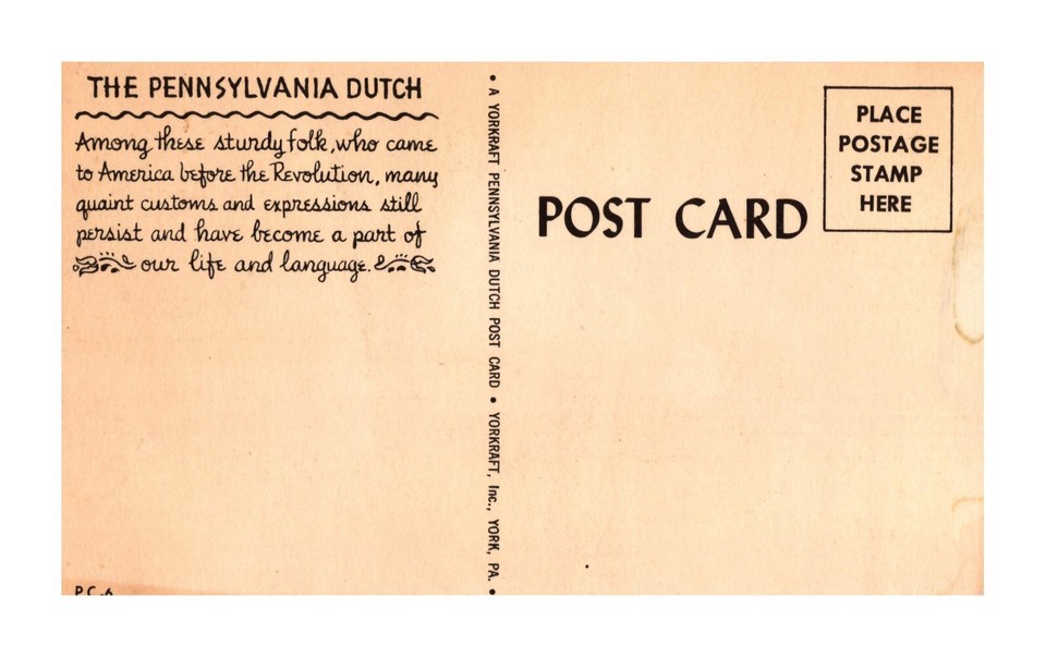 Postcard It's Pennsylvania Dutch Talk that still persist as part of us ...