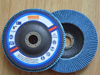 6 inch FLAP DISCS 6" x 7/8" in 40 60 80 120 Grit Grinder Grinding ...