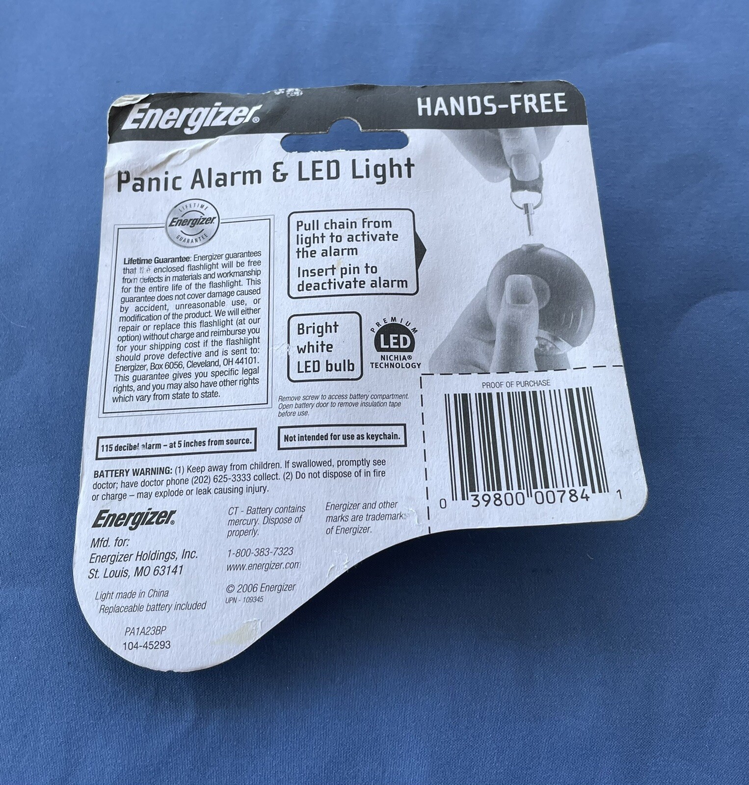 Energizer Handsfree Panic Alarm & LED Light for sale online | eBay