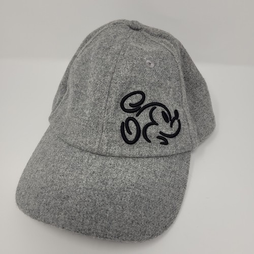 Disney Parks Authentic Mickey Mouse Gray Adjustable Cap Hat Wool Blend ...