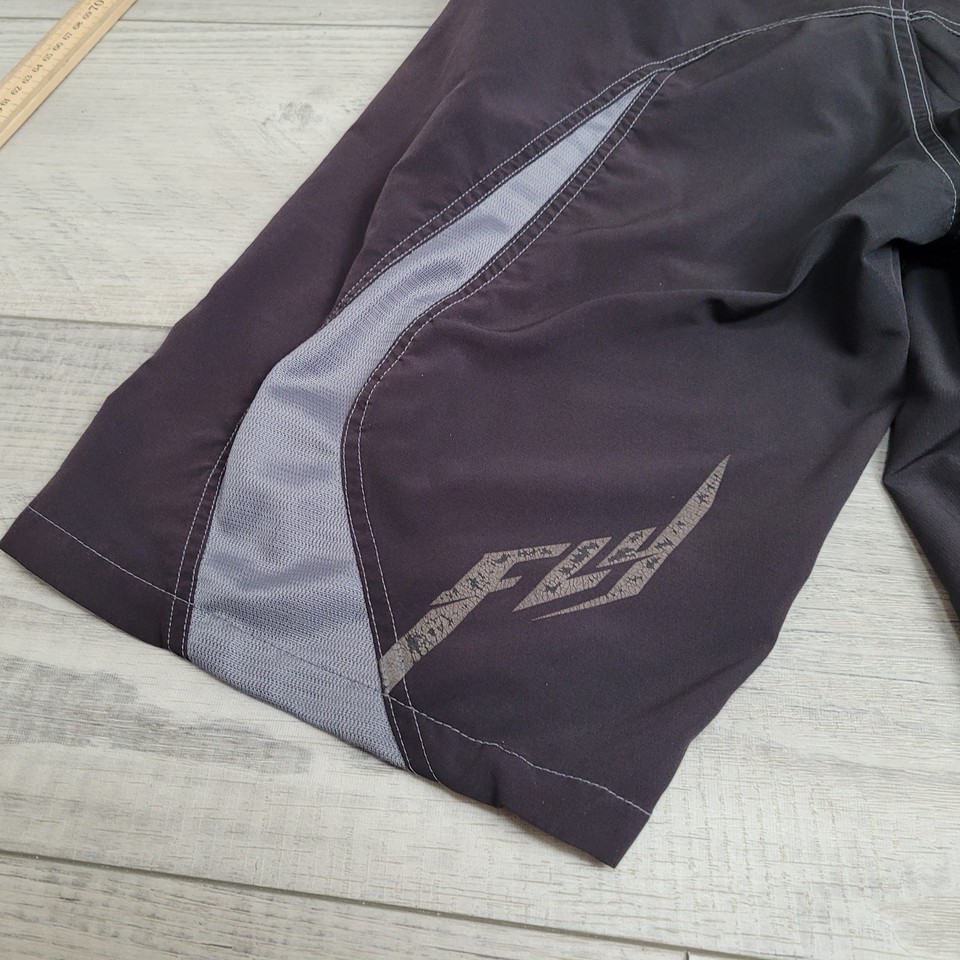 Fly Racing MTB Shorts Men’s 32 Black Gray Trail Riding Zip Pockets Moto ...