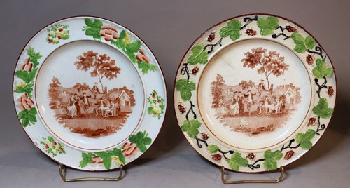 Pr. English Georgian Pearlware Pratt Decorated Soft Paste Porcelain ...