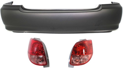 Rear Bumper Cover for 2003-2004 Toyota Matrix, 3-Piece Kit with Tail ...
