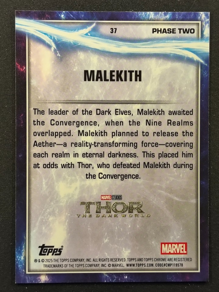 2025 Topps Chrome Marvel Studios Base #37 Malekith Thor Dark World | eBay