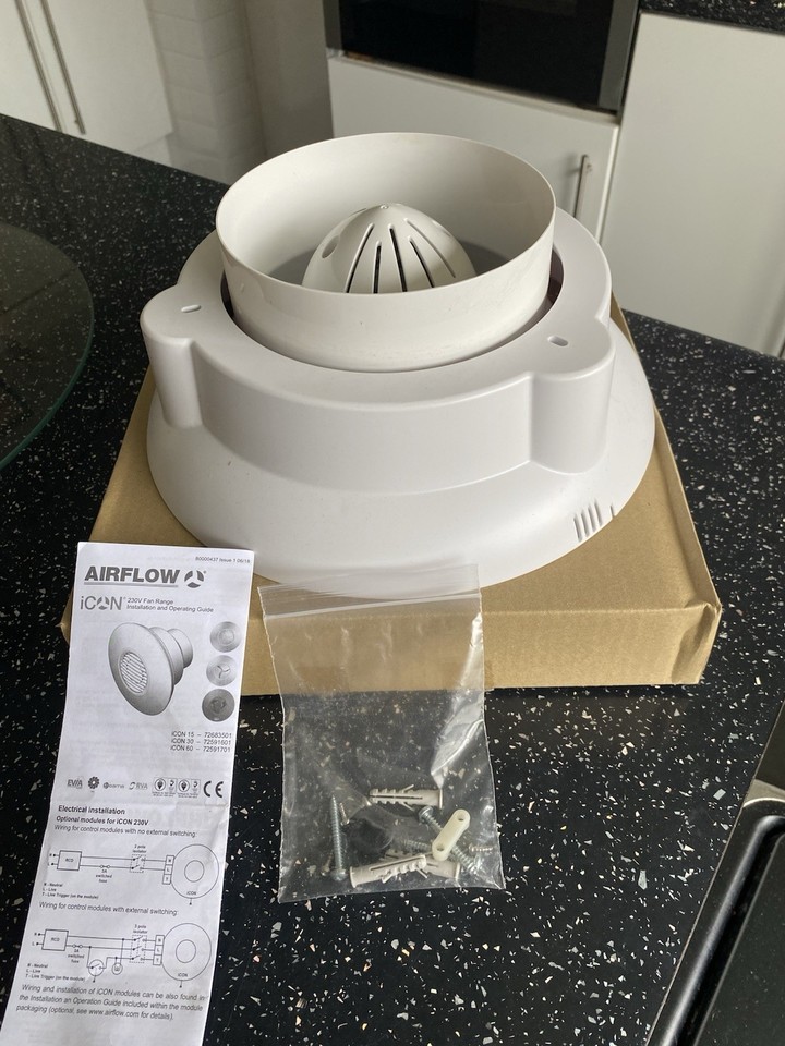 Airflow iCon60 230V Bathroom White Extractor Fan - New and Boxed | eBay UK