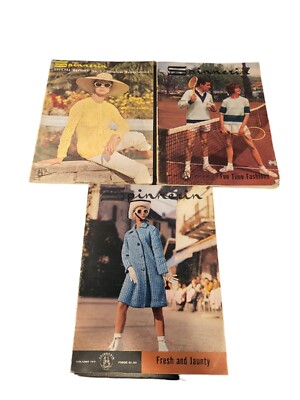 Lot of 3 Vintage Knitting Patterns Spinnerin Magazines Issues #3, #170 ...