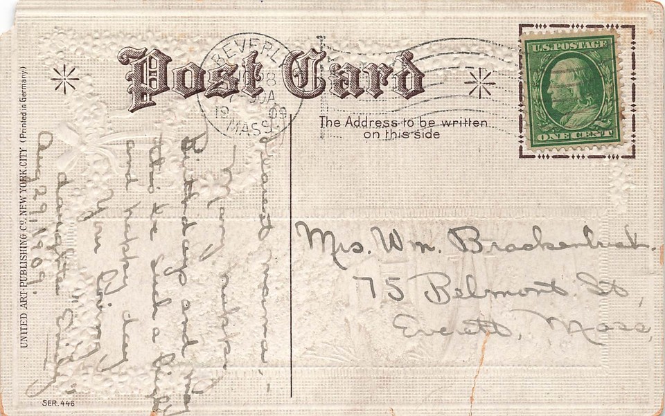 Postcard A Happy Birthday Divided Back Vintage Linen Posted 1909 | eBay