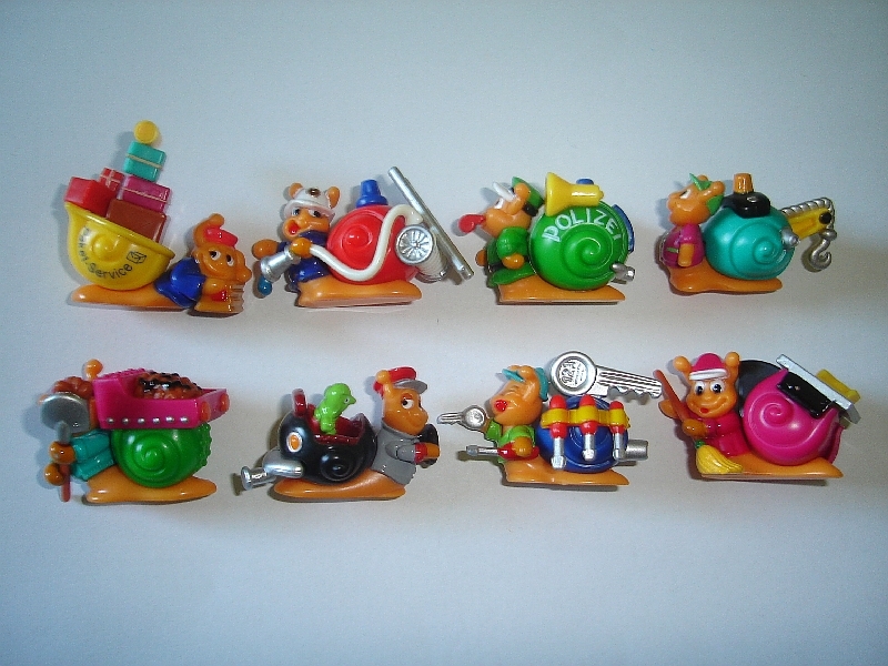 KINDER SURPRISE SET - SNAILS WITH HOUSES SERVICESCHNECKEN 1999 ...