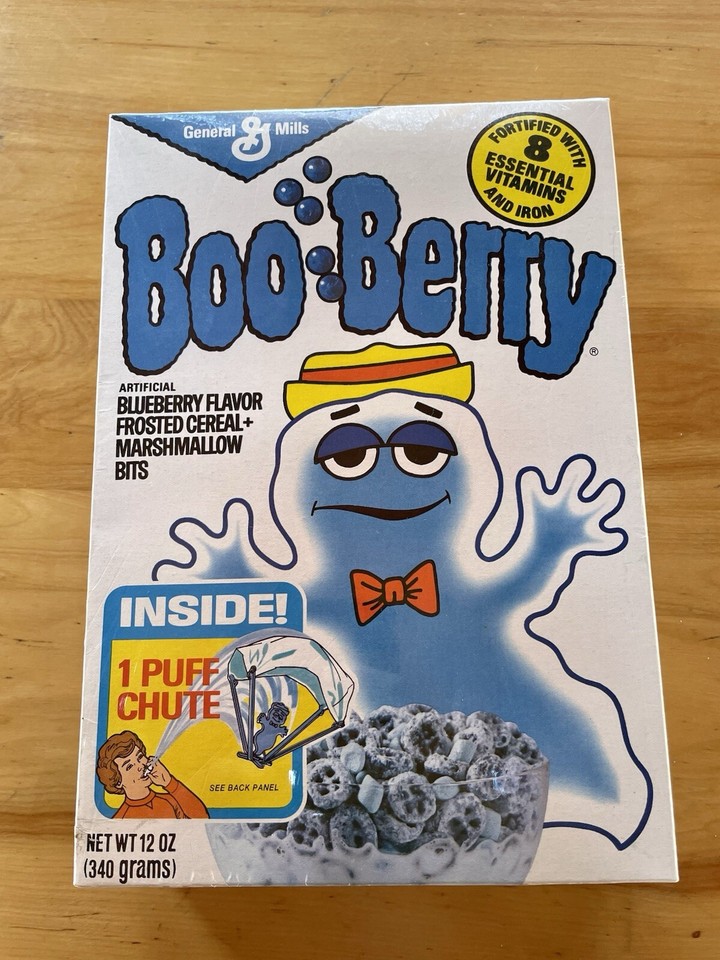 1970s Original General Mills Boo Berry Monster Cereal Box Puff Chute ...