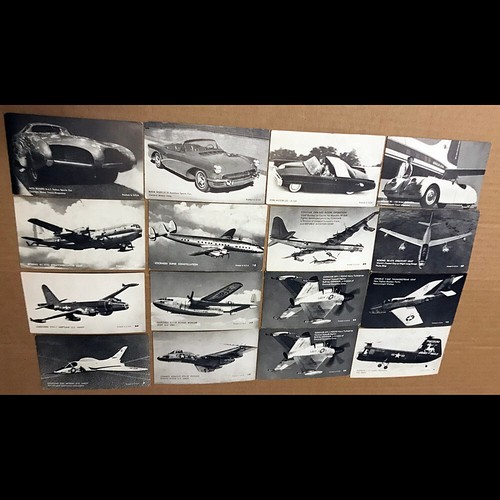 16 orig c 1940s-50s Mutoscope Arcade Cards - Airplanes & Prototype Cars ...