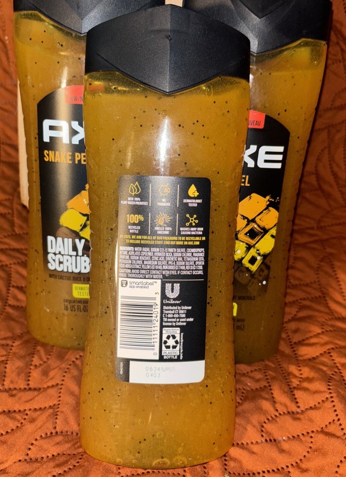 3 Axe Snake Peel Daily Scrub Exfoliating Body & Face Wash 16 oz. ea | eBay
