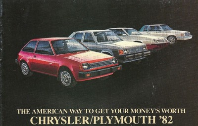 1982 Chrysler Plymouth Brochure/Catalog : LeBARON,RELIANT,TC3,CORDOBA ...