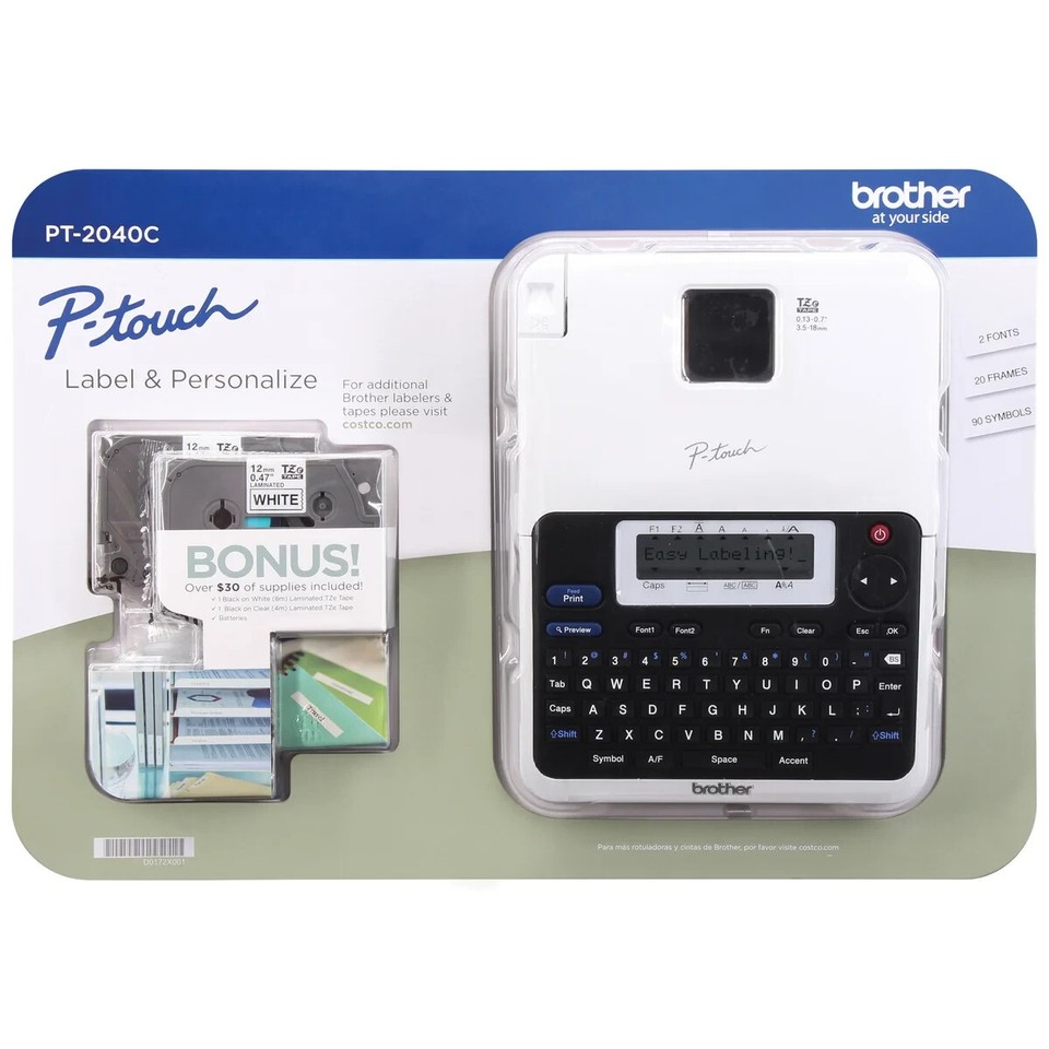 Brother P-Touch PT-2040C Label Maker with Supplies Home Office Labeling ...
