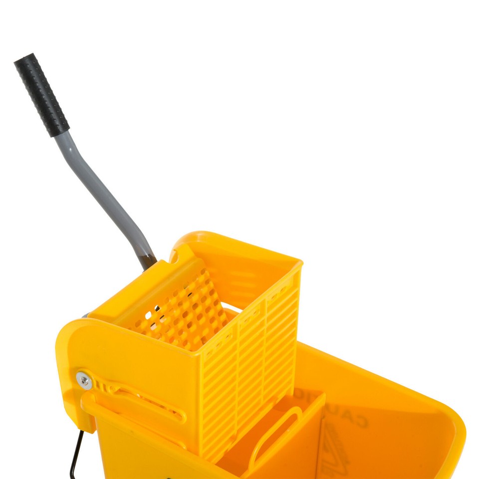 5 Gallon Plastic Commercial Janitor Mop Bucket with Side Press Wringer ...