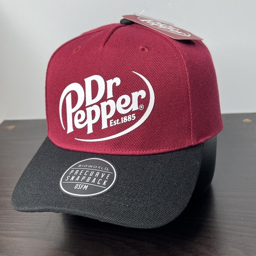 NEW! Dr Pepper Snapback Hat Cap Adult Adjustable Burgundy/Black | eBay