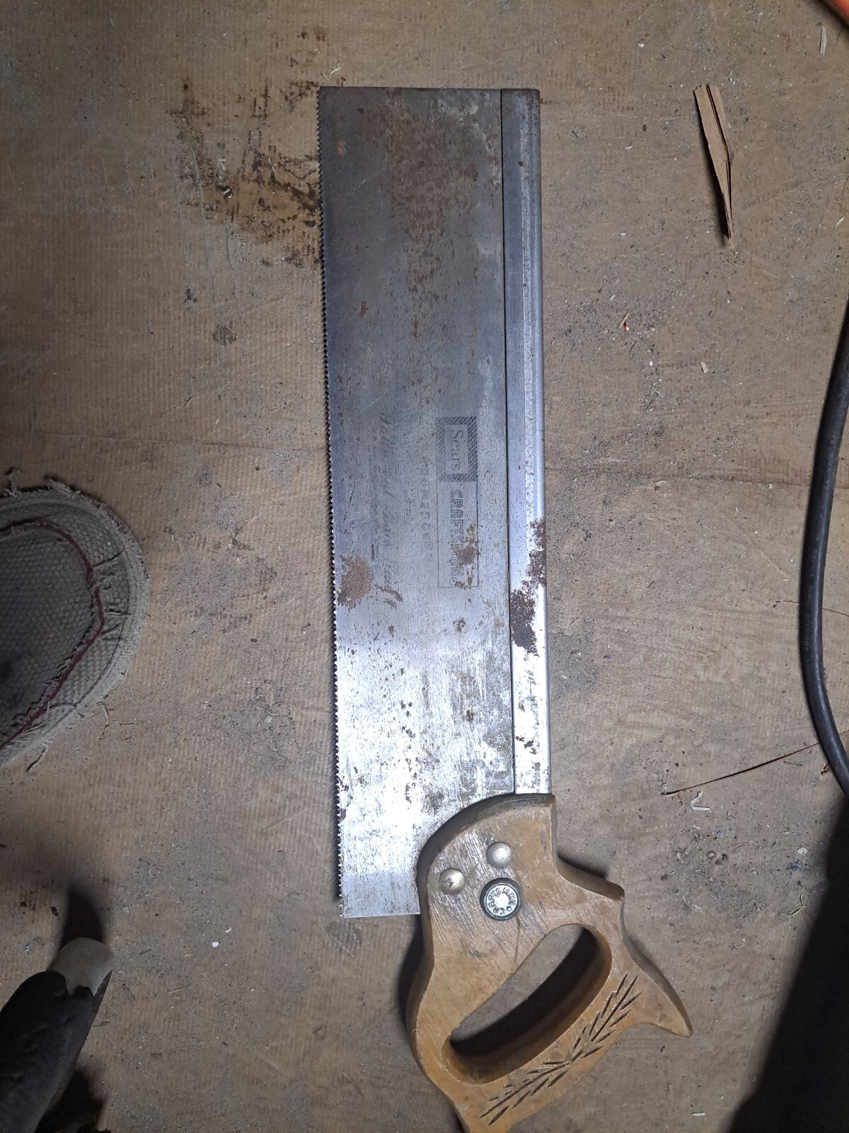 Vintage Craftsman Mitre Back Hand Saw 11TPI, 16", W/ Wood Handle | eBay