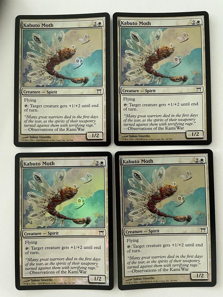 MTG 4X FOIL CHAMPIONS OF KAMIGAWA KABUTO MOTH NM MAGIC THE GATHERING ...