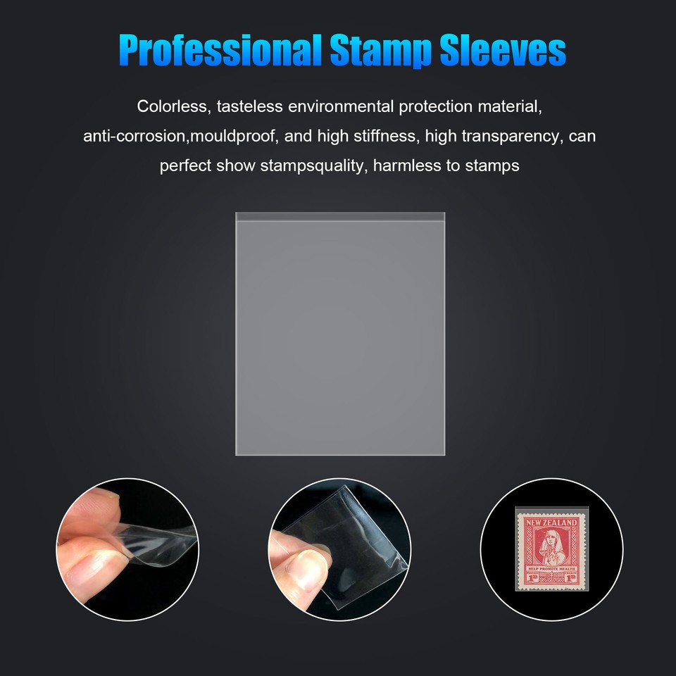 Lot 1000 Pcs Stamp Sleeves Holders Professional Collection Protection ...