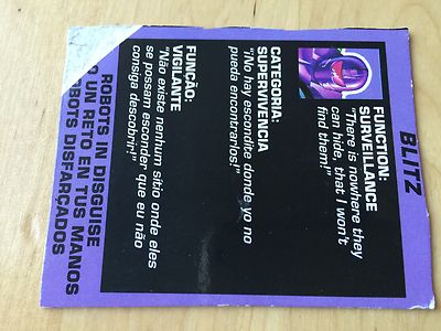 Transformers G2 BLITZ biocard tech european | eBay